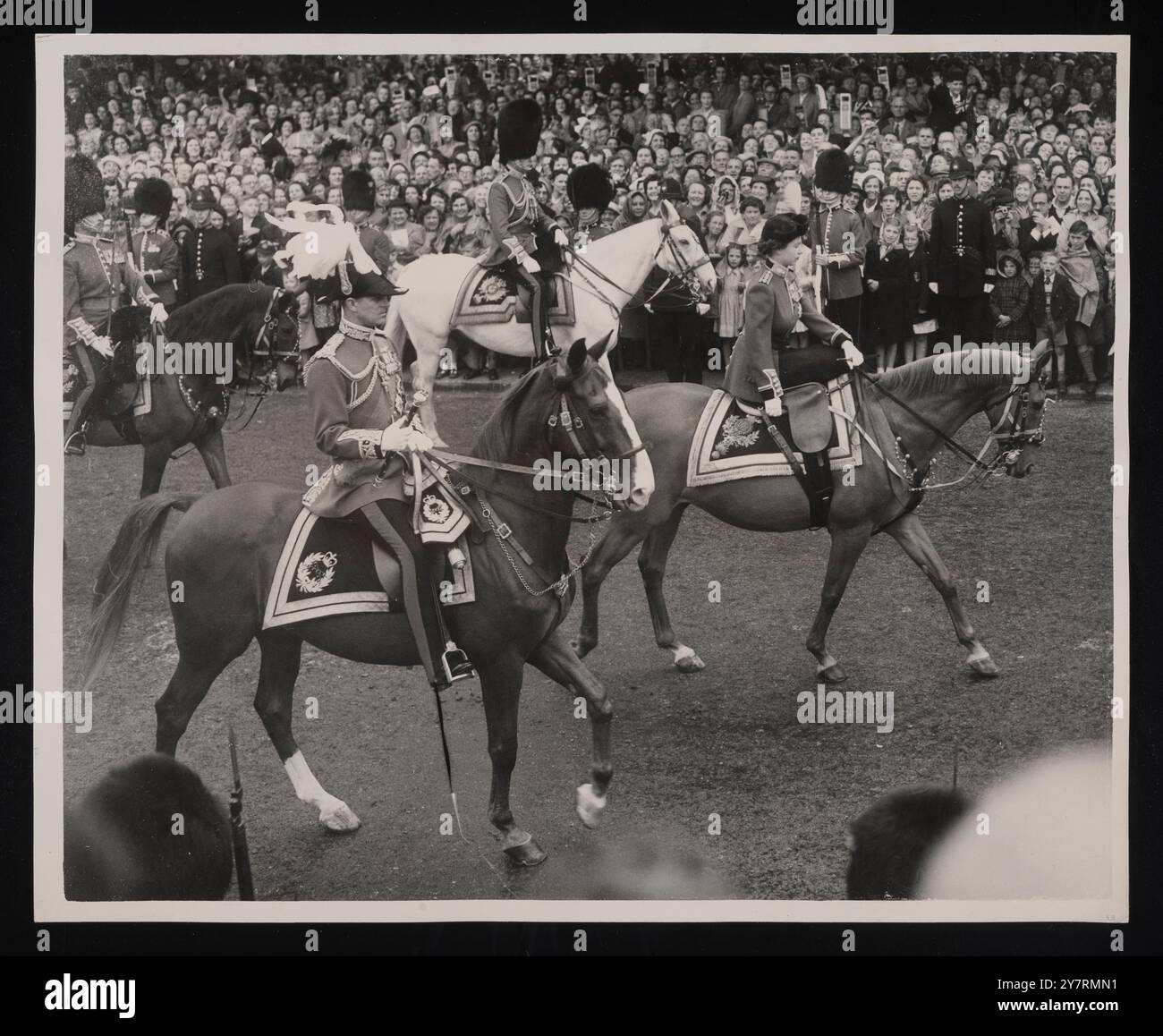 Dukes ride with the Queen. - London: The Queen, riding Winston, the ...