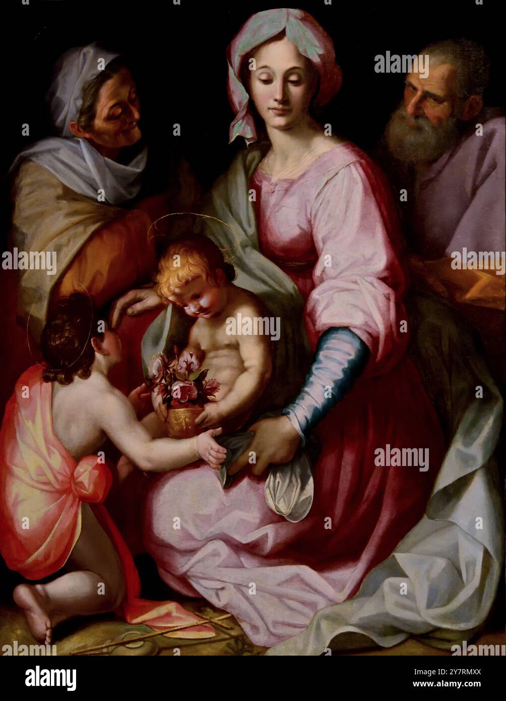 The Holy Family with Saint Elisabeth and the Young Saint John the Baptist, by Giovan Battista ...
