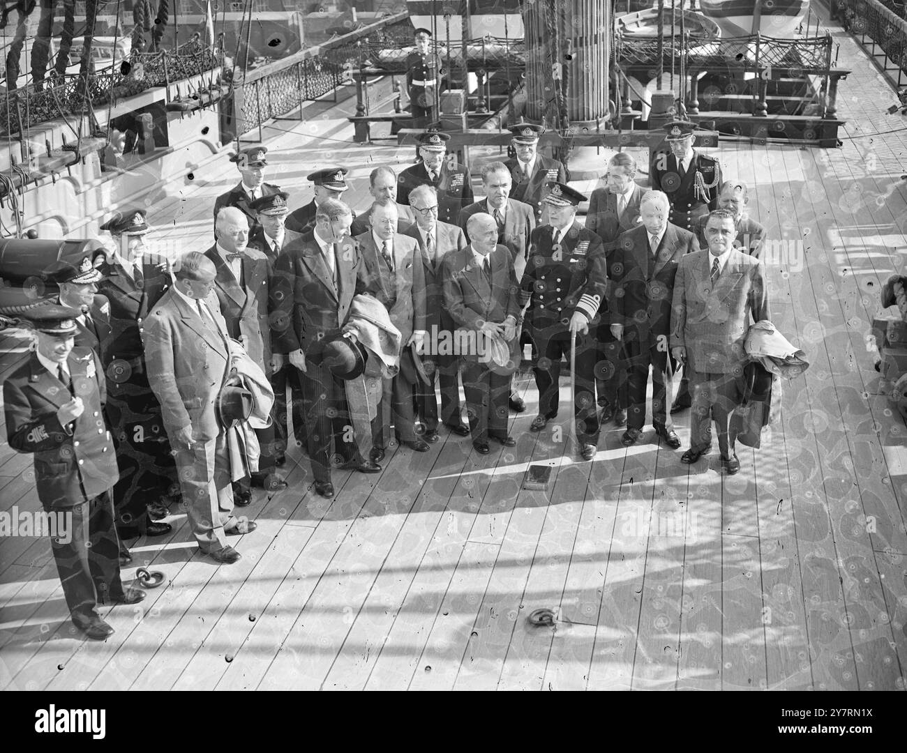 CHIEFS OF STAFF OF THE NATO COUNCIL VISIT H.M.S. VICTORY. 1.10.53 ...