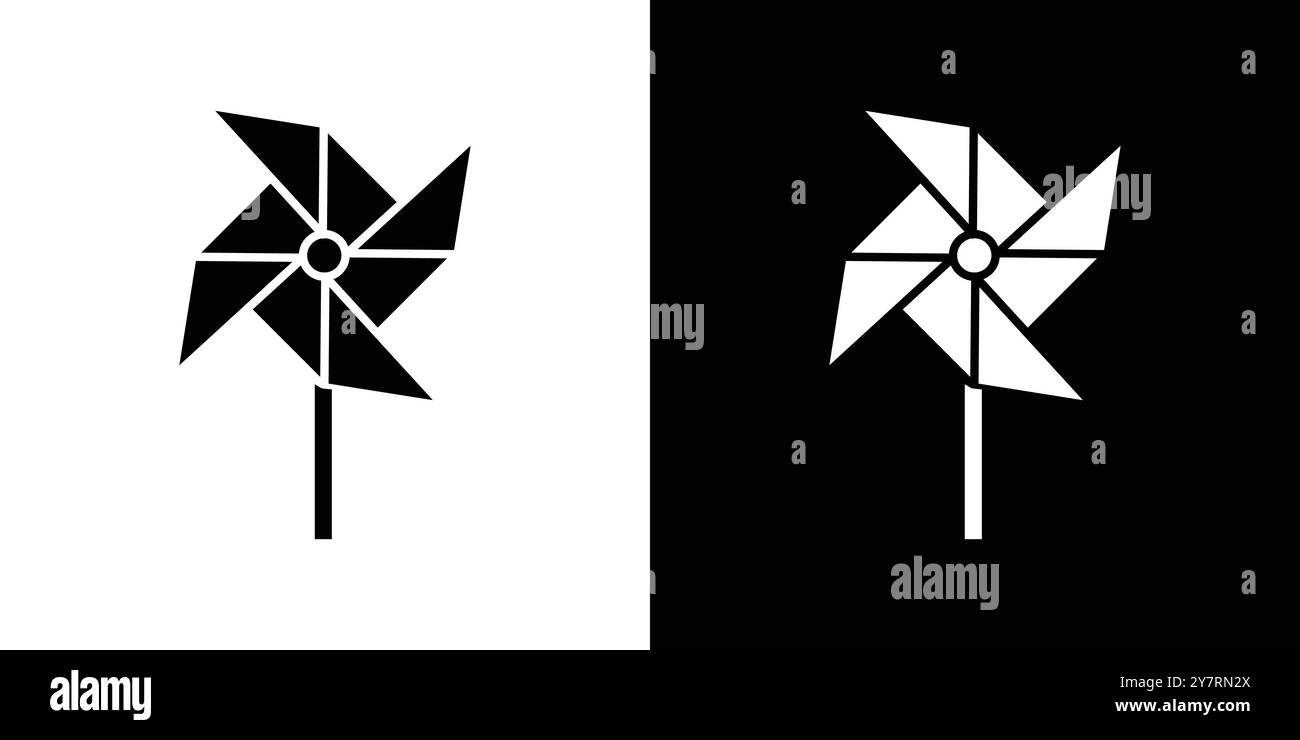paper Windmill icon vector line logo mark or symbol set collection outline style Stock Vector ...