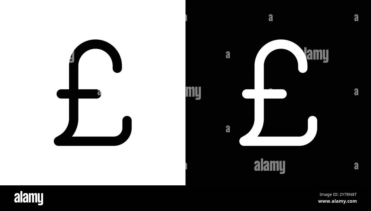 Pound icon vector line logo mark or symbol set collection outline style ...