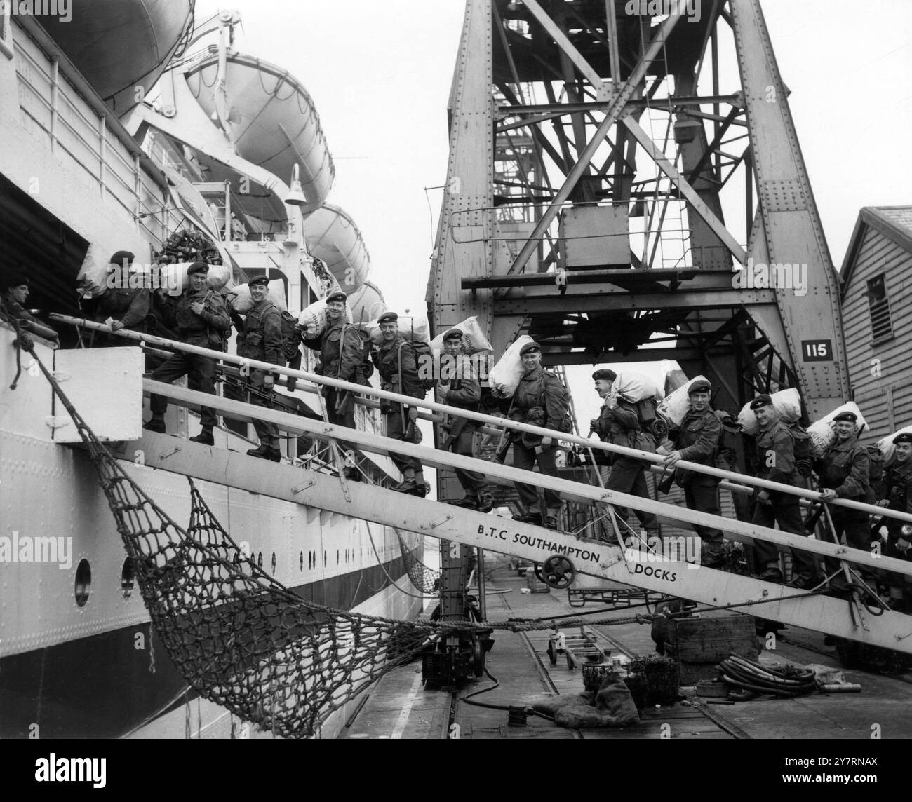 PARATROOPERS GO BY SEAMen of the 2nd Battalion, The Parachute Regiment ...