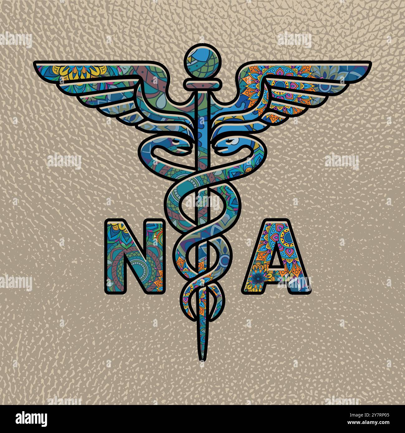 NA Nurse, Medical symbol caduceus nurse practitioner NA vector ...