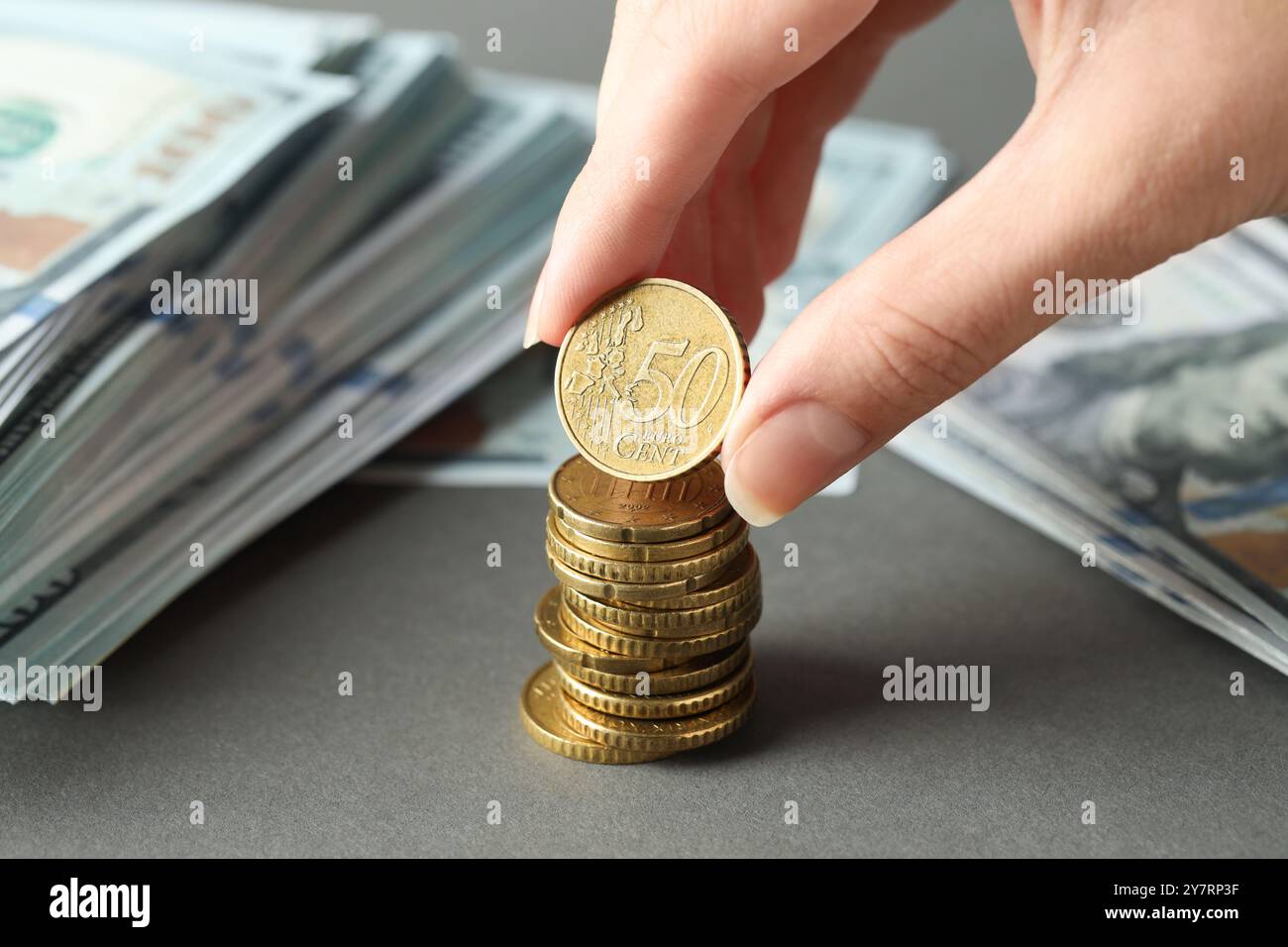 Hand stacking coins save hi-res stock photography and images - Alamy