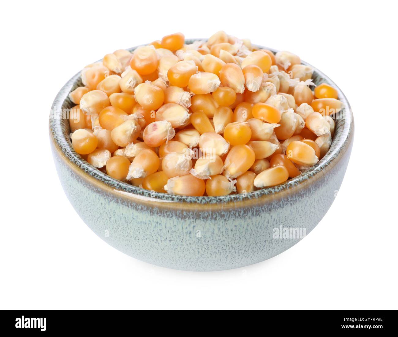 Fresh corn kernels in bowl isolated on white Stock Photo - Alamy
