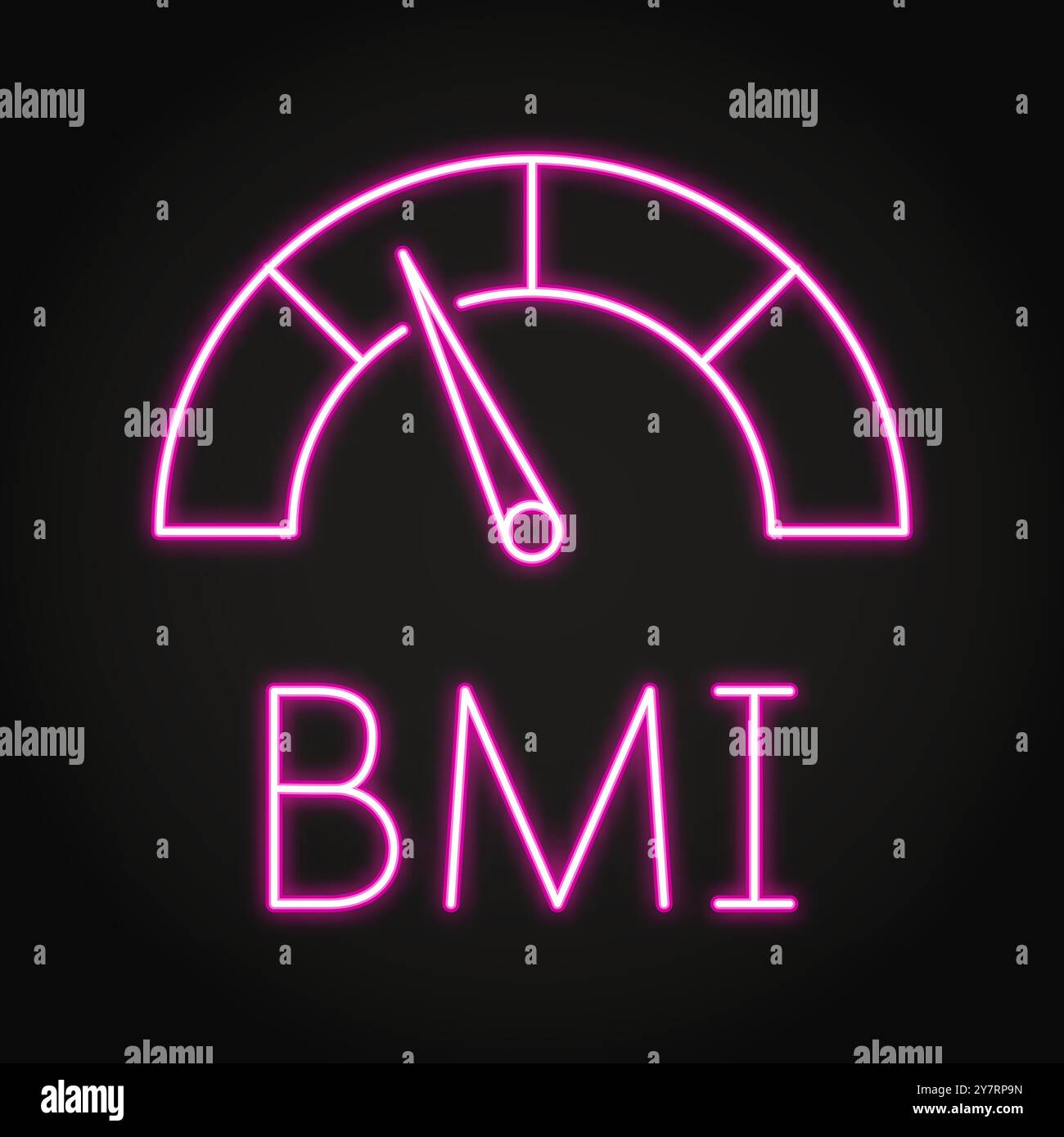 Body mass index neon icon. BMI symbol. Vector illustration Stock Vector ...
