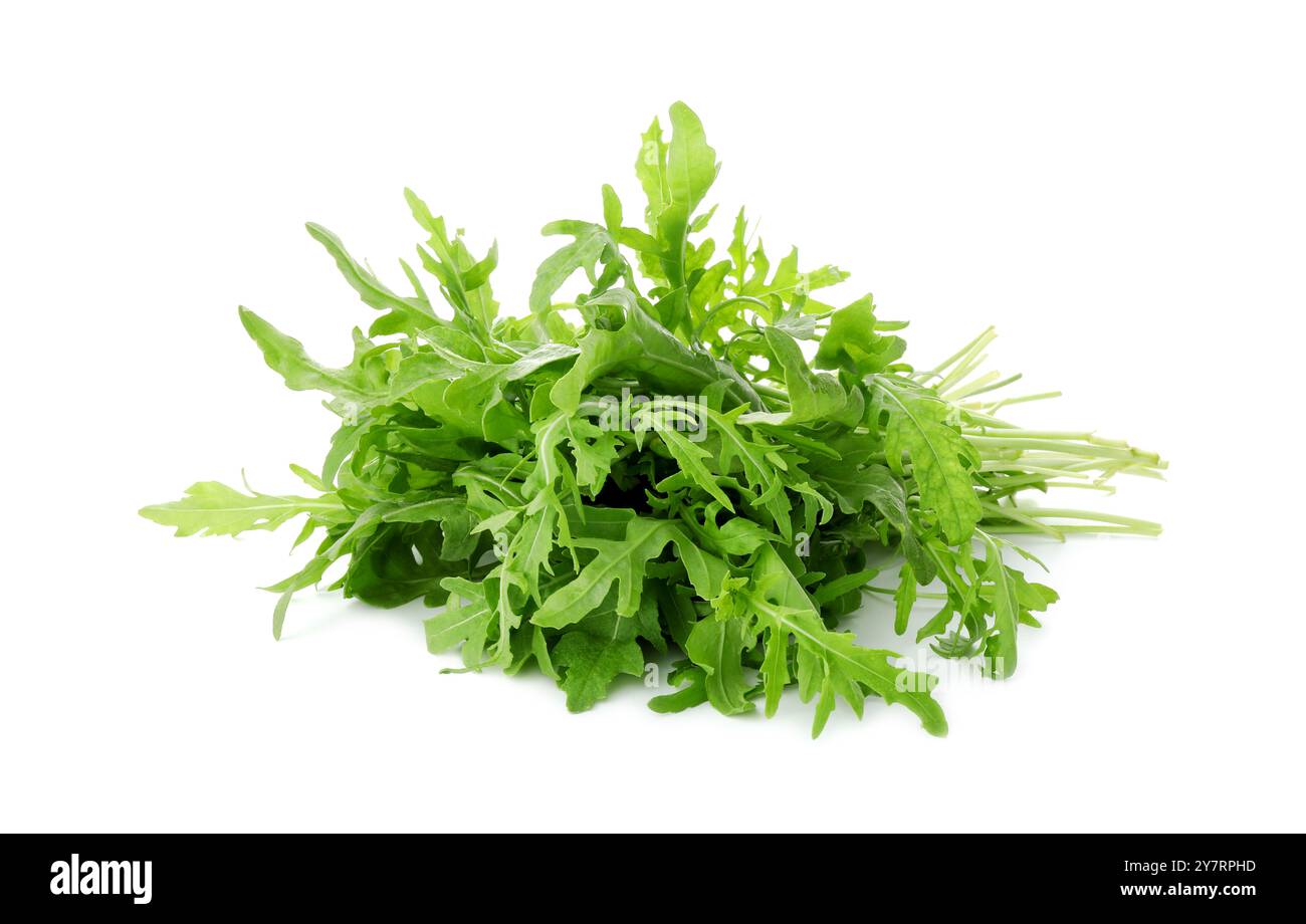 Many fresh arugula leaves isolated on white Stock Photo - Alamy