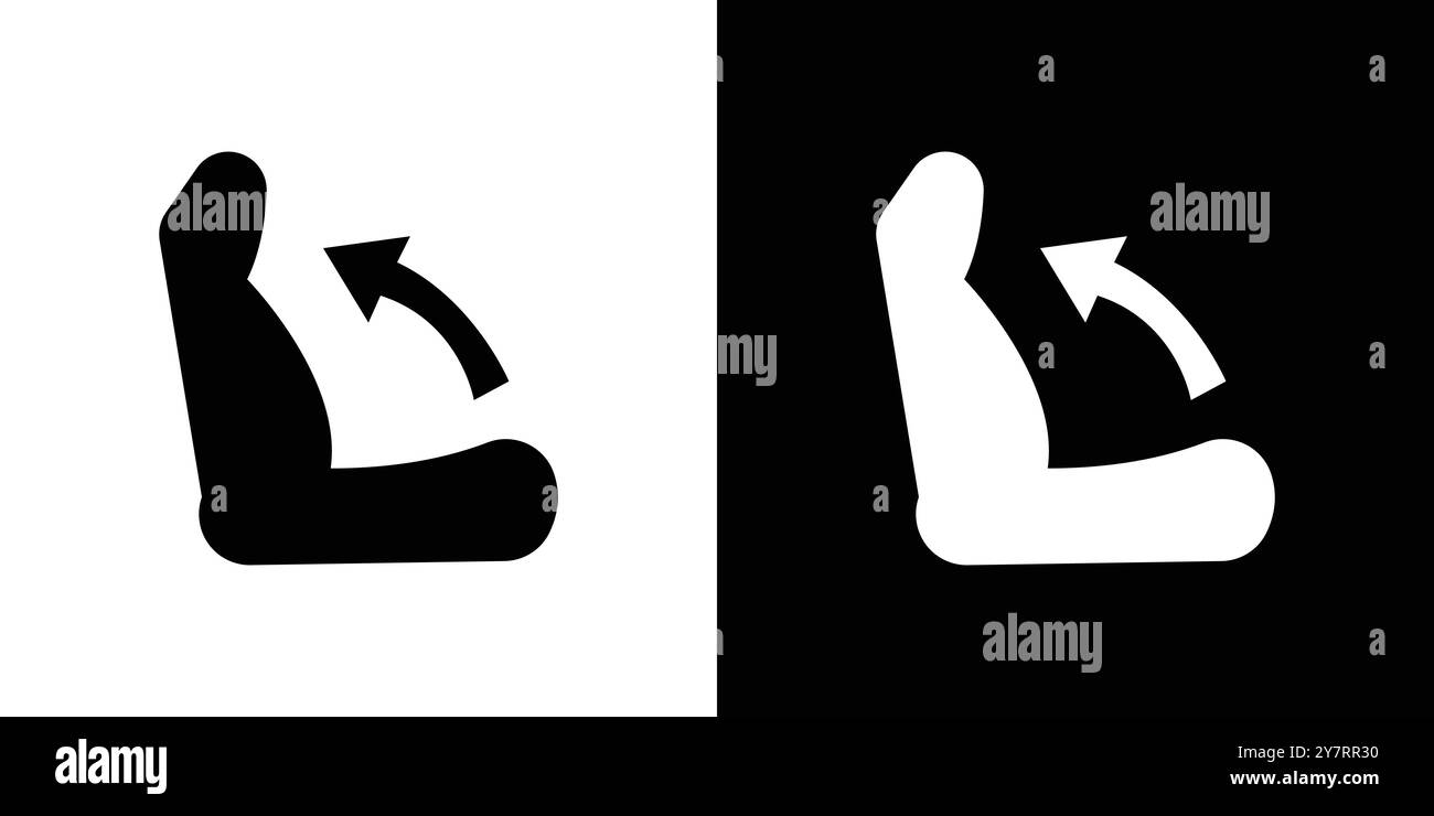 Car seat adjustment icon vector line logo mark or symbol set collection ...