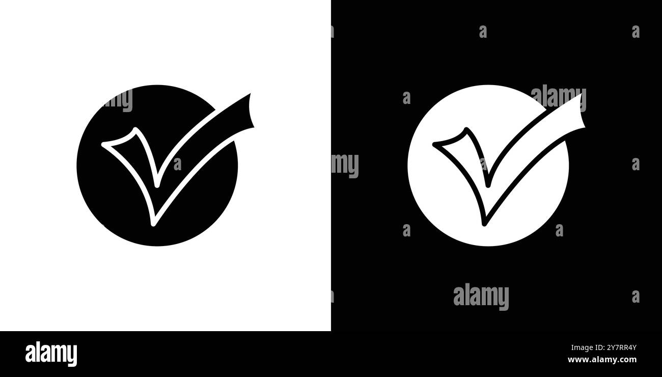 Check Sign Icon Vector Line Logo Mark Or Symbol Set Collection Outline Style Stock Vector Image