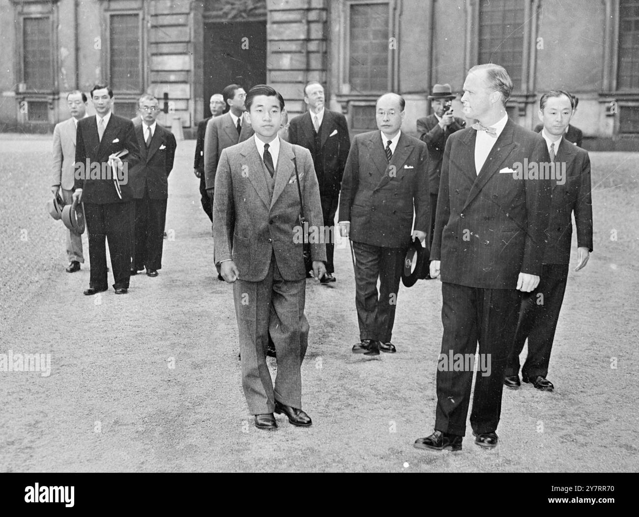 THE CROWN PRINCE WATCHES FIRE DISPLAY - 24.8.53. - Crown Prince Akihito ...