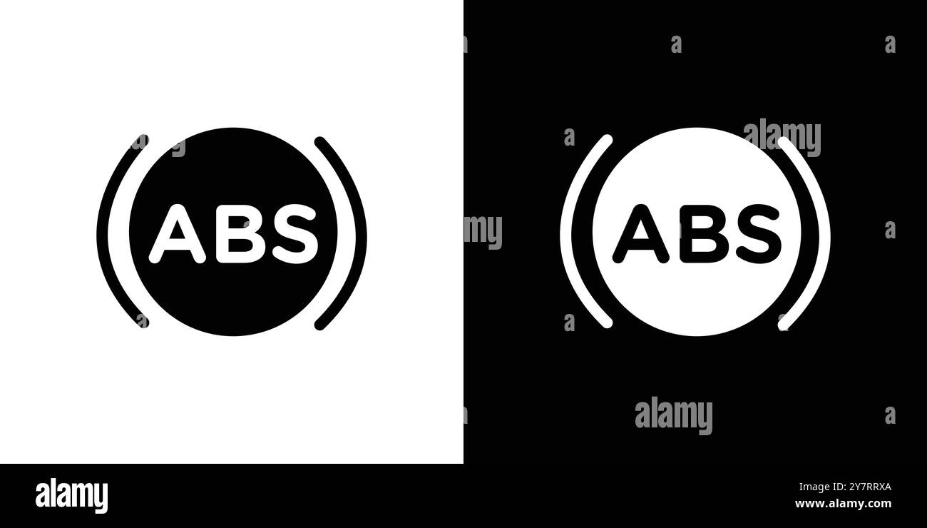 Automotive ABS icon vector line logo mark or symbol set collection ...