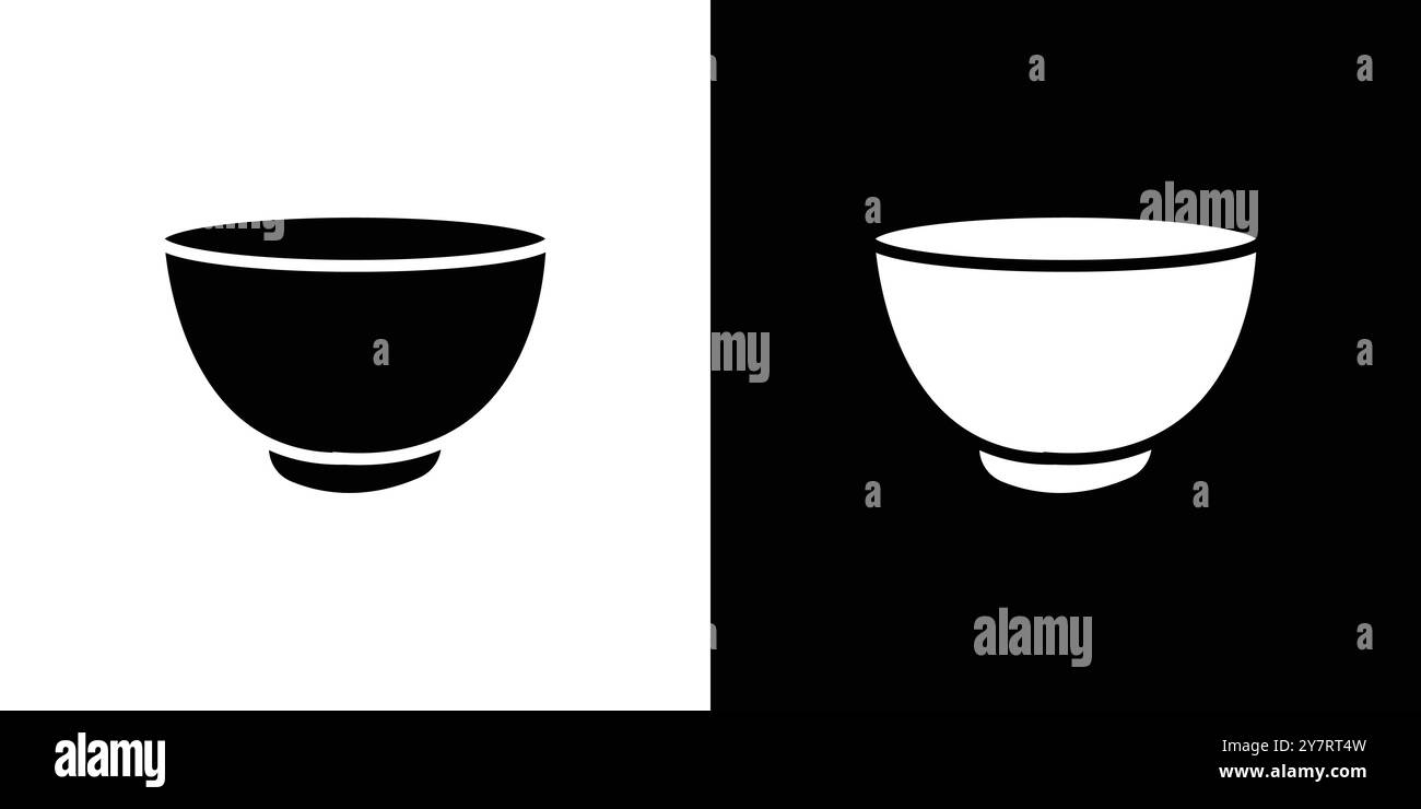Bowl icon vector line logo mark or symbol set collection outline style ...