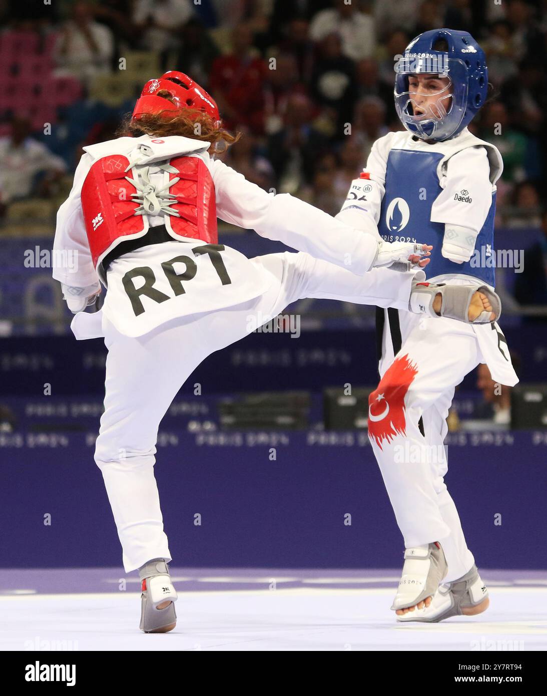 Nurcihan EKINCI of Turkey (blue) vs Zakia KHUDADADI (red) of the ...
