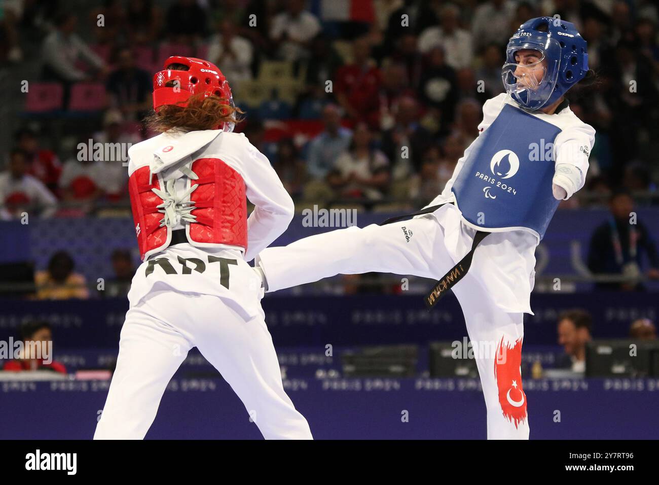 Nurcihan EKINCI of Turkey (blue) vs Zakia KHUDADADI (red) of the ...