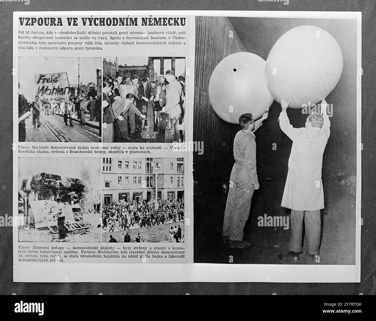 BALLOON BORNE PROPAGANDA 17.7.53. Thousands of balloons, filled with ...