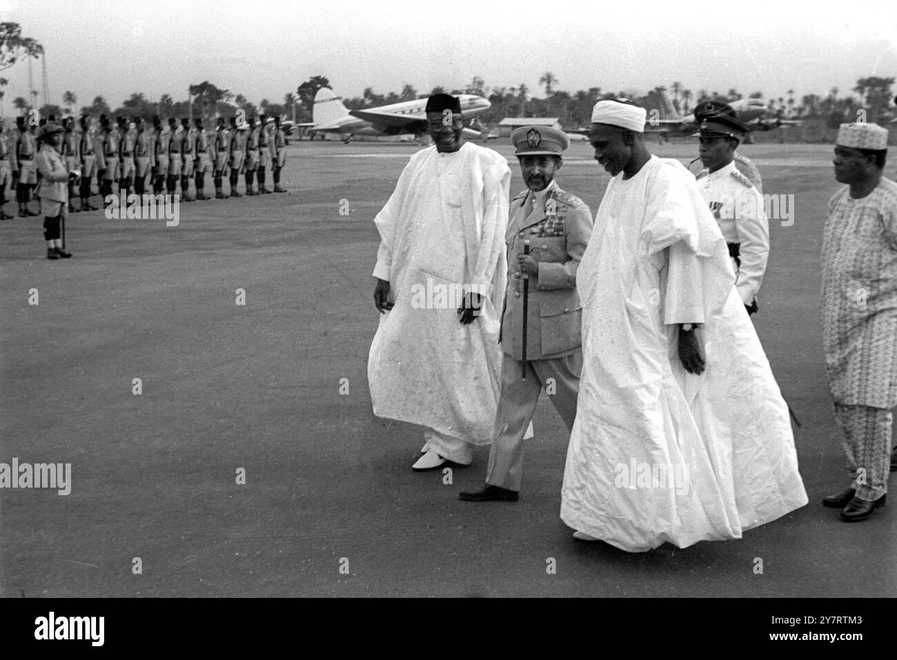 EMPEROR SELASSIE ARRIVES FOR SUMMIT MEETINGSided by Dr Nnamdi Azikiwe ...