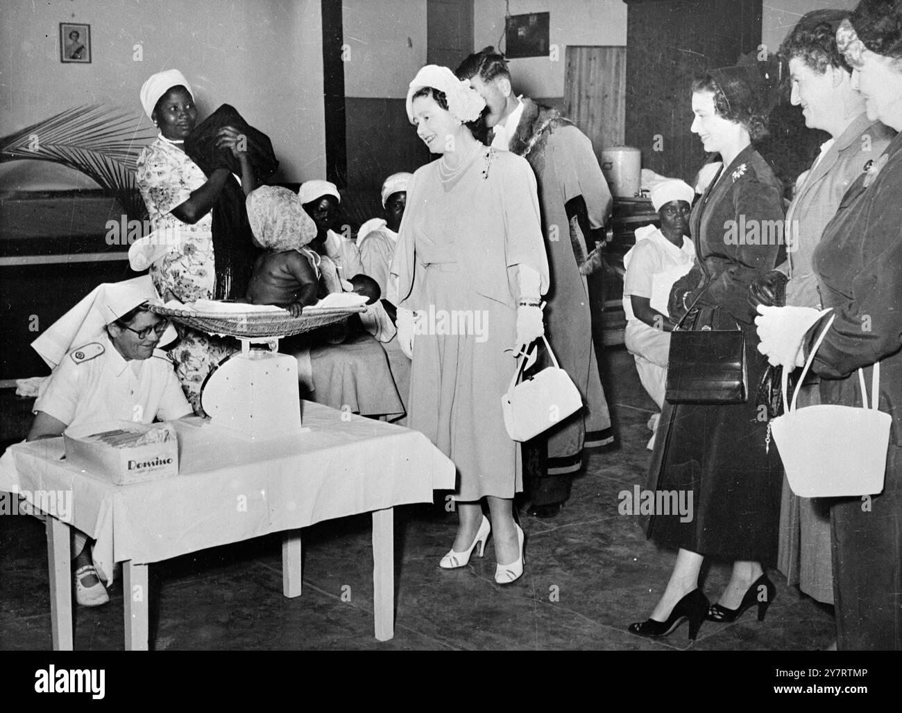 ROYAL VISIT TO RHODESIA 12.7.53 (Original caption)The native child on ...