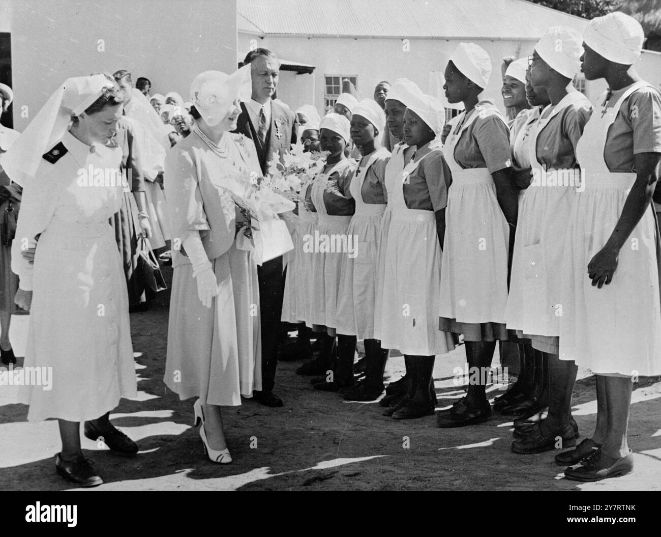 QUEEN MOTHER RECEIVES GIFTS AT MORGENSTER MISSION (Original caption ...