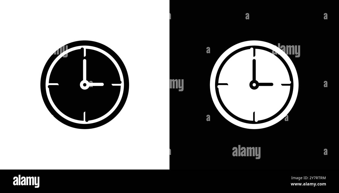 Clock time icon vector line logo mark or symbol set collection outline ...