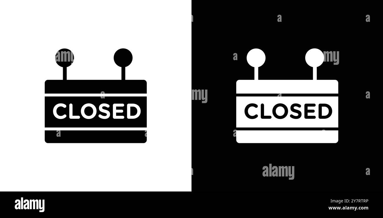 Closed Sign Icon vector line logo mark or symbol set collection outline ...