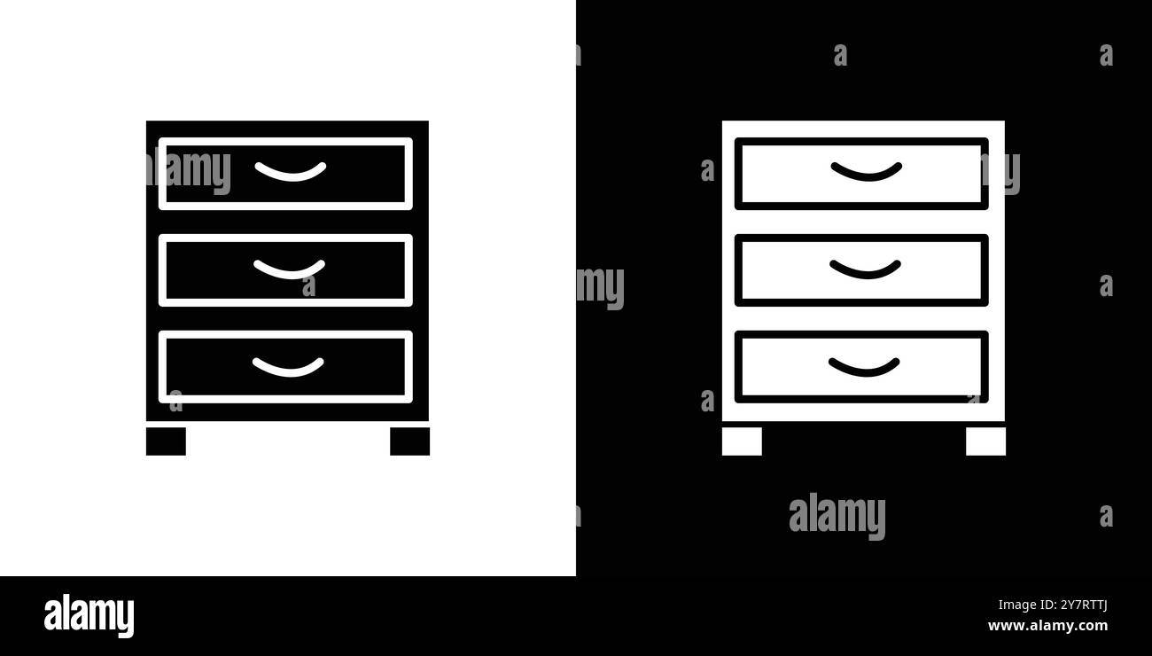 Chest of drawers icon vector line logo mark or symbol set collection ...