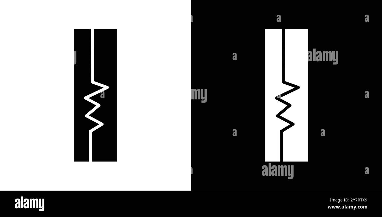 Electric fuse icon vector line logo mark or symbol set collection ...