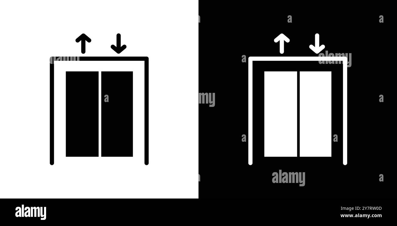 Elevator lift icon vector line logo mark or symbol set collection ...