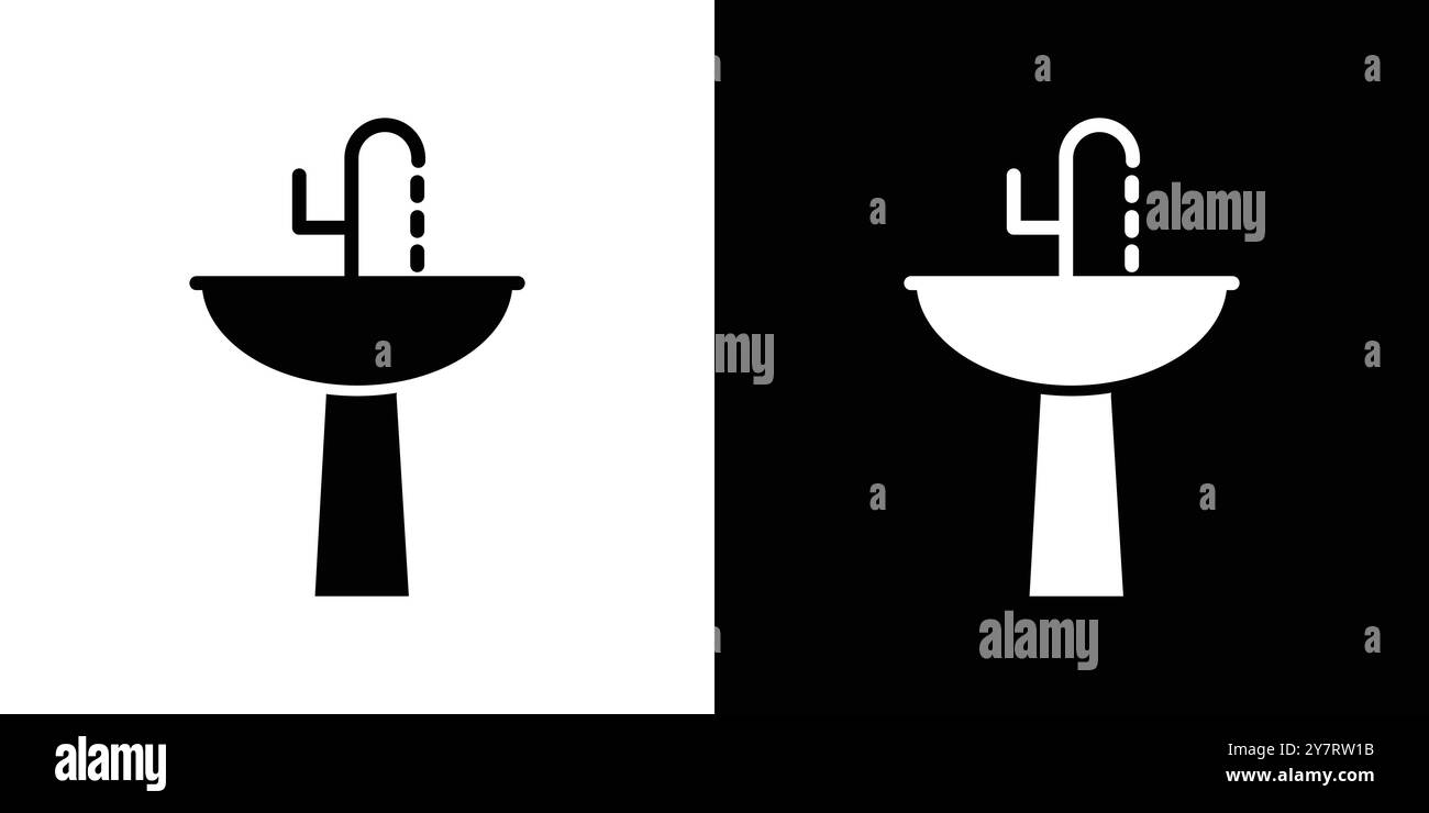 Bathroom sink icon vector line logo mark or symbol set collection outline style Stock Vector ...