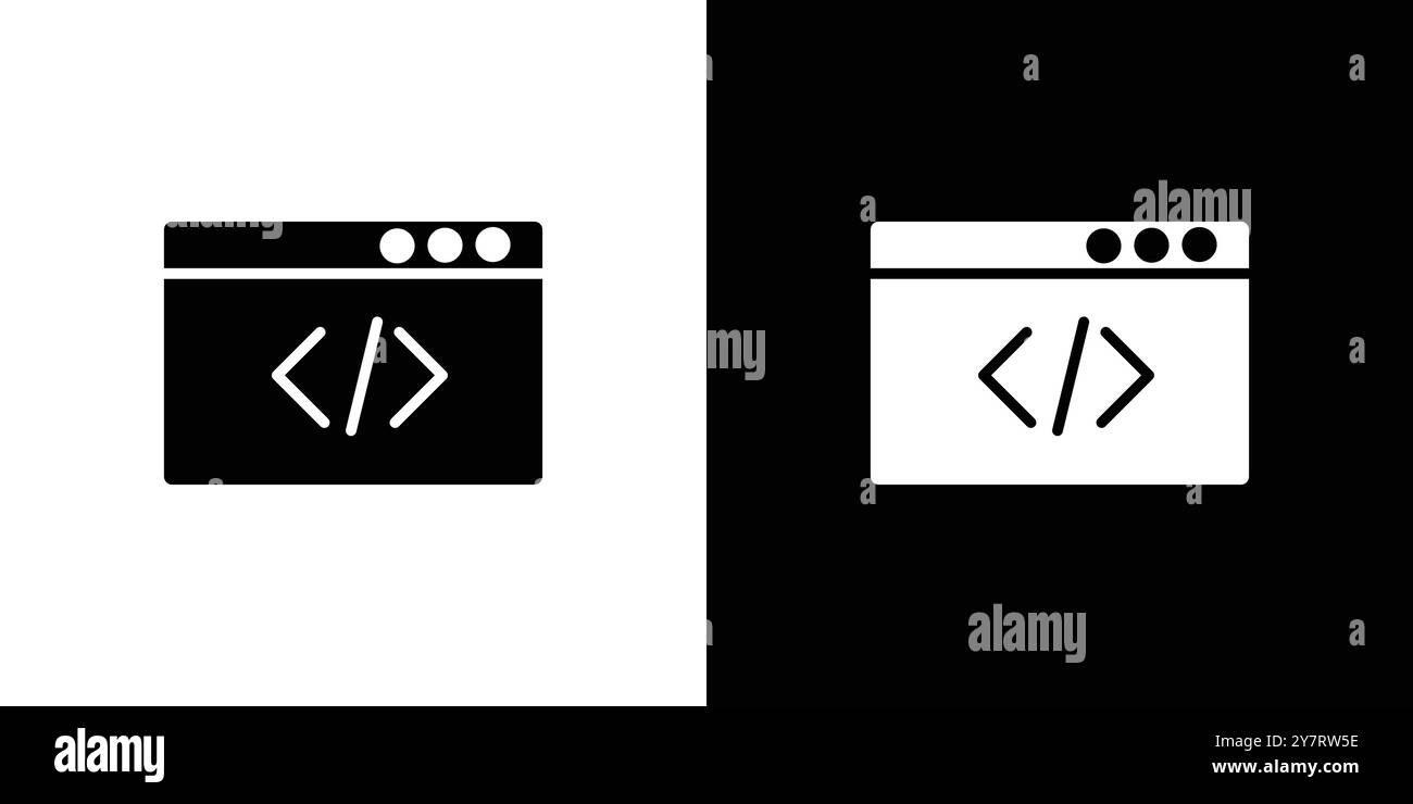 coding program icon vector line logo mark or symbol set collection outline style Stock Vector ...