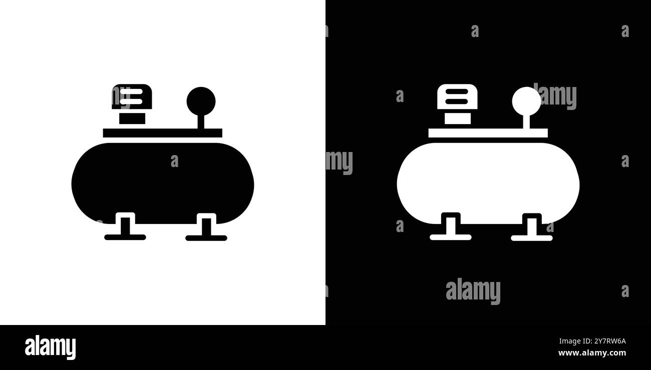 Air compressor pump icon vector line logo mark or symbol set collection ...