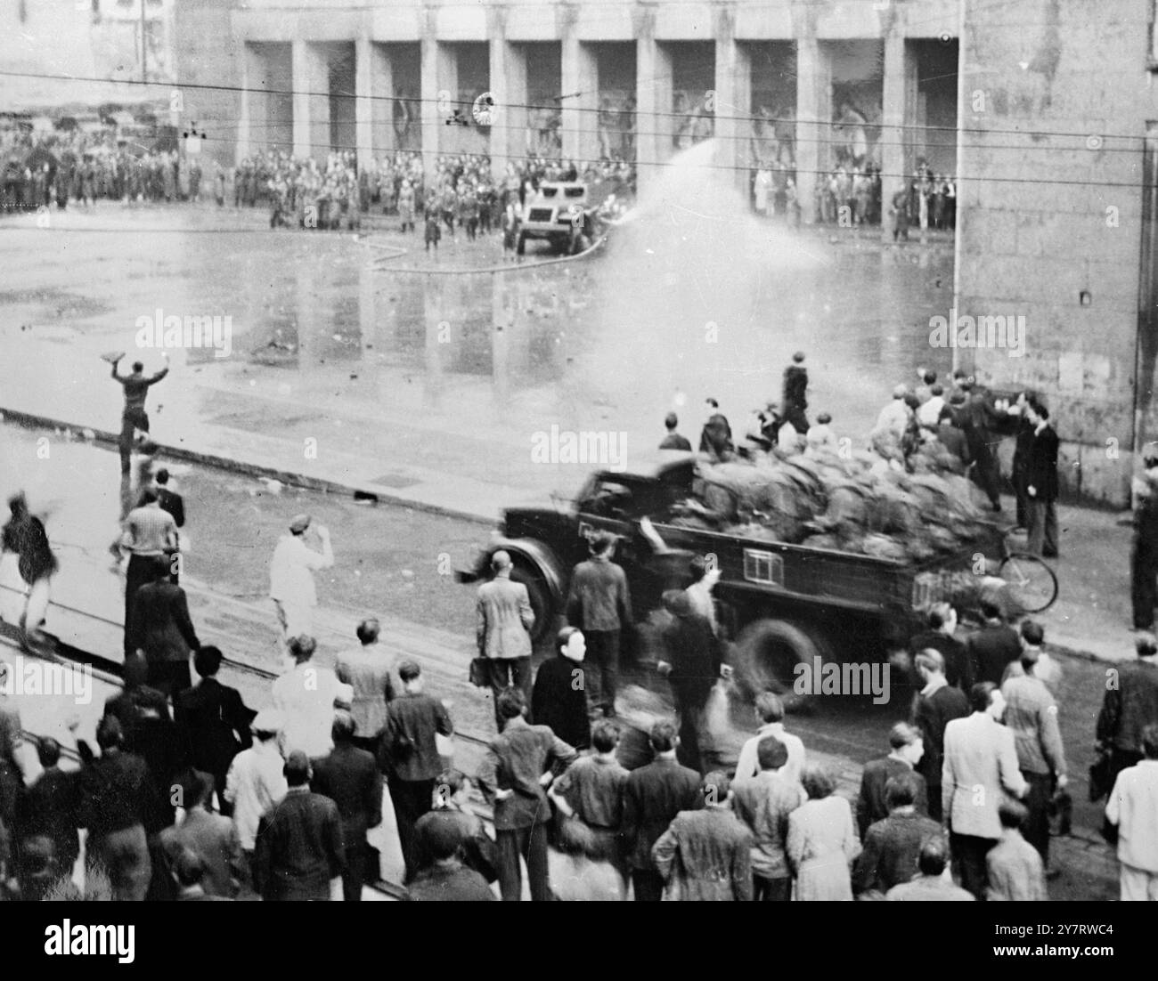 BERLIN RIOTS 18.6.53. Martial law was declared in East Berlin yesterday ...