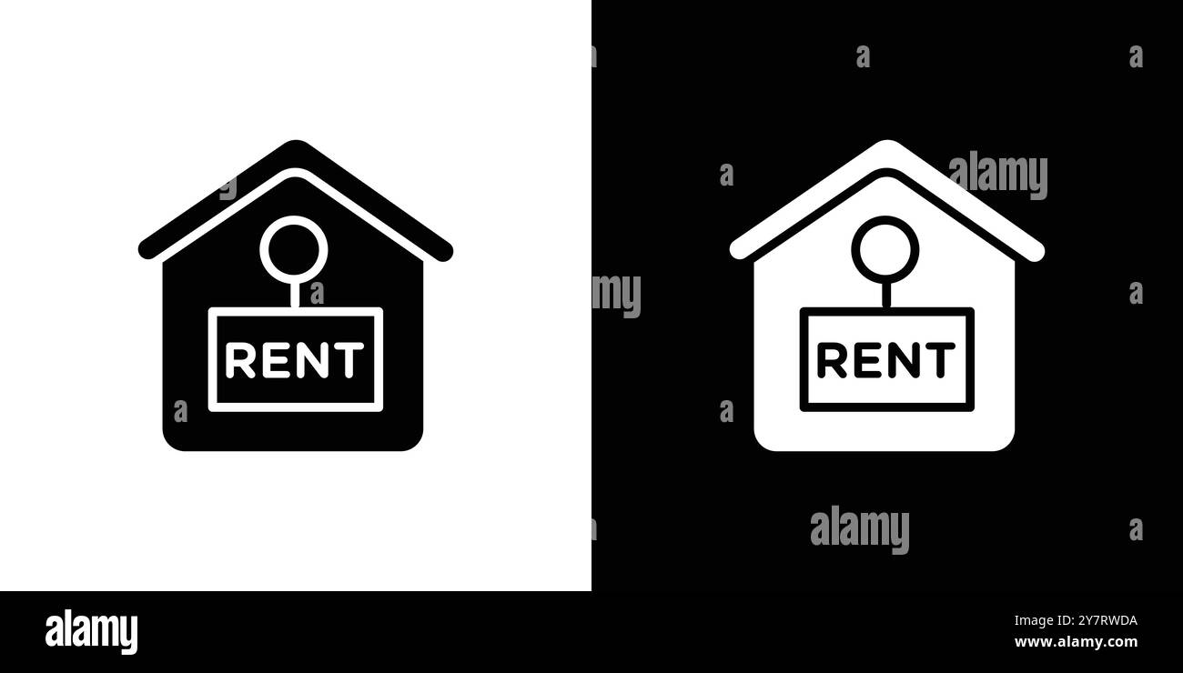 Leasing house icon outline hi-res stock photography and images - Alamy