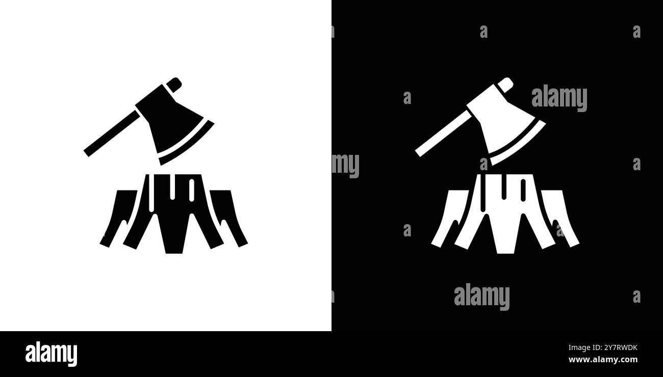 Deforestation icon vector line logo mark or symbol set collection ...
