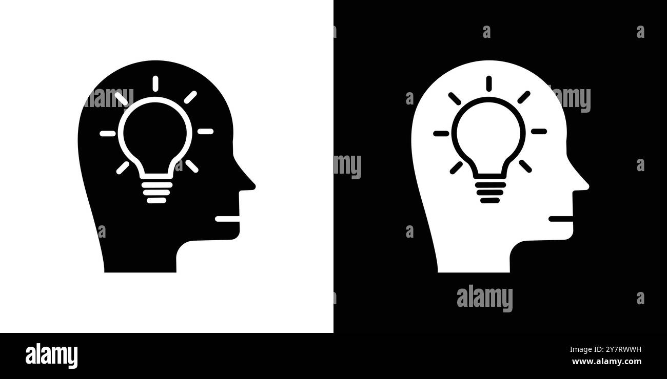 Brain idea icon vector line logo mark or symbol set collection outline style Stock Vector Image ...