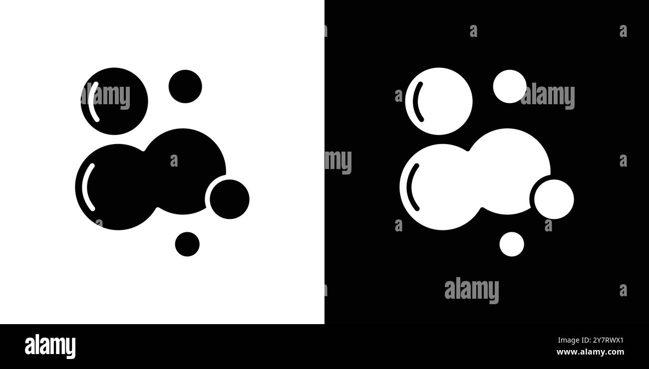 Bubbles and foam icon vector line logo mark or symbol set collection ...