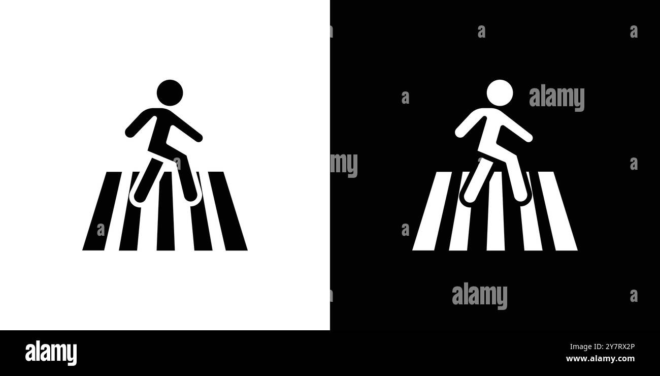 Crosswalk icon vector line logo mark or symbol set collection outline ...