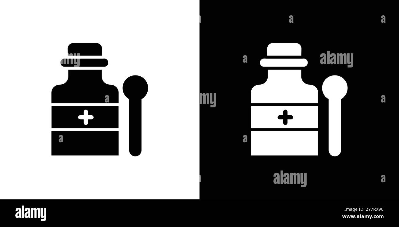 cough syrup icon vector line logo mark or symbol set collection outline ...