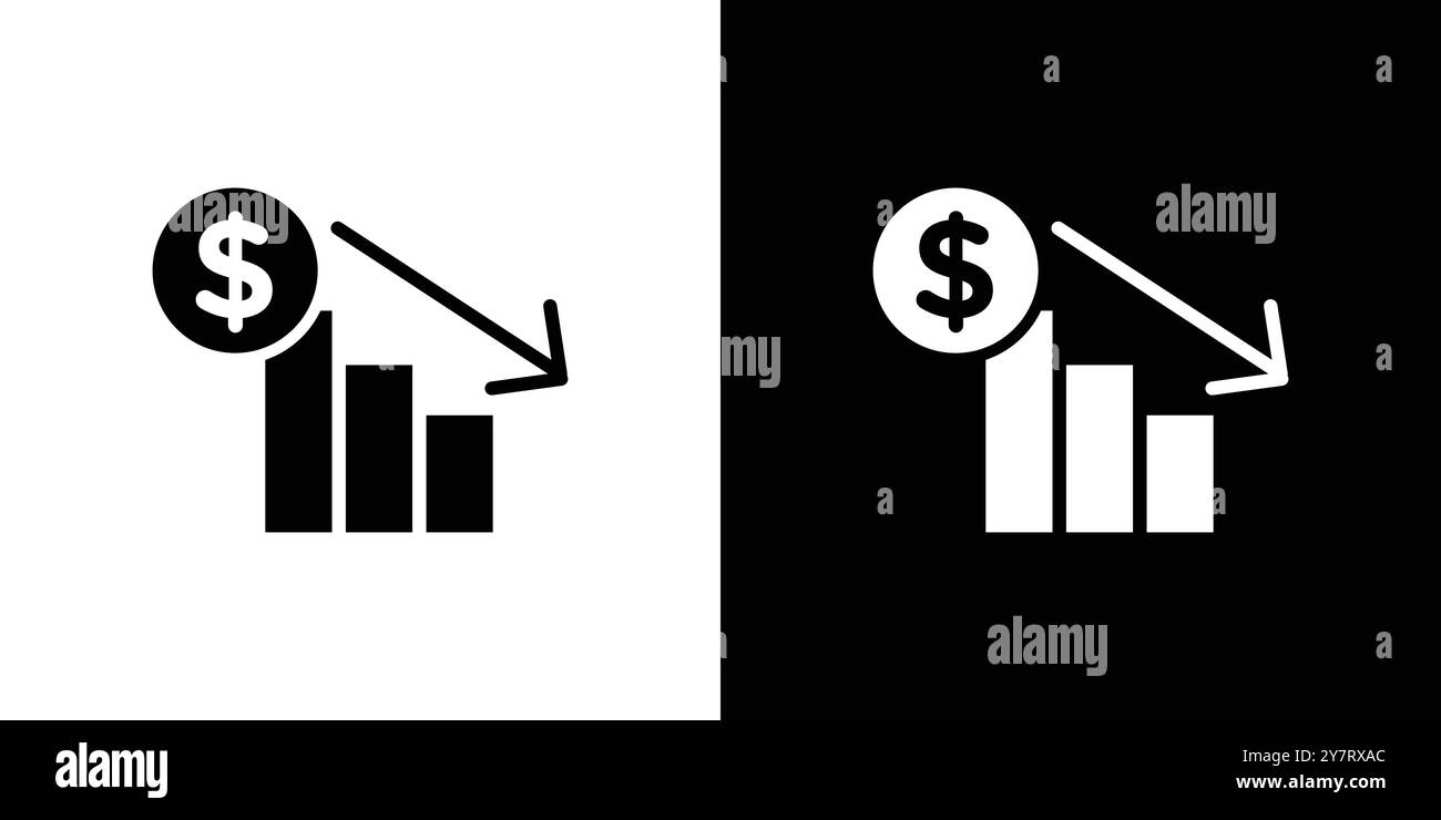 Economic Loss icon vector line logo mark or symbol set collection ...