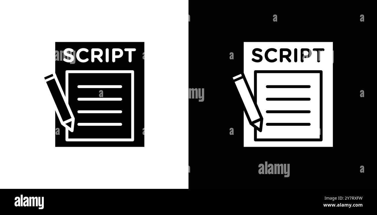 Script Icon Vector Line Logo Mark Or Symbol Set Collection Outline Style Stock Vector Image