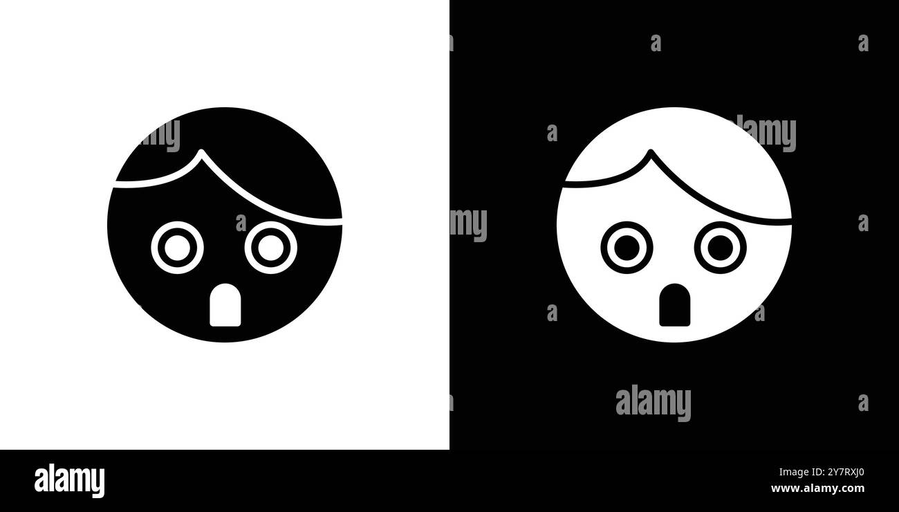 Shocked Girl icon vector line logo mark or symbol set collection ...