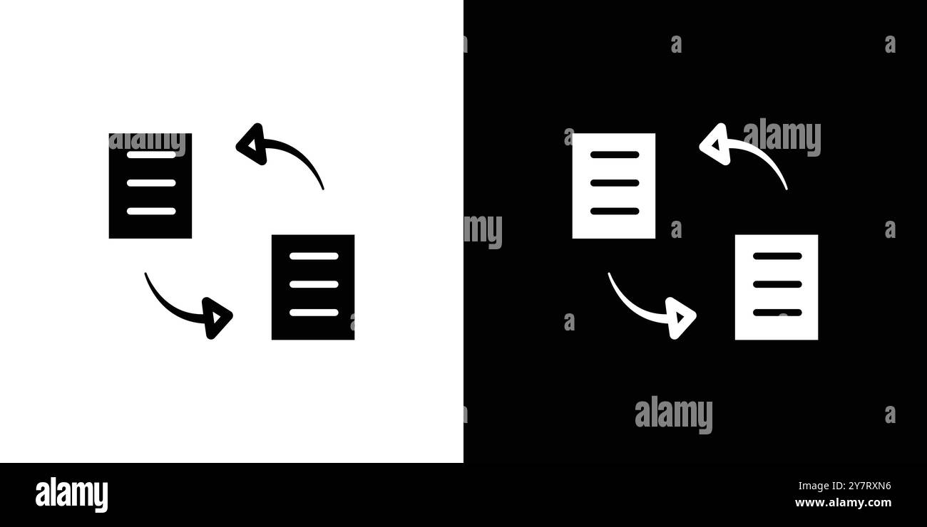 Data synchronization icon vector line logo mark or symbol set ...