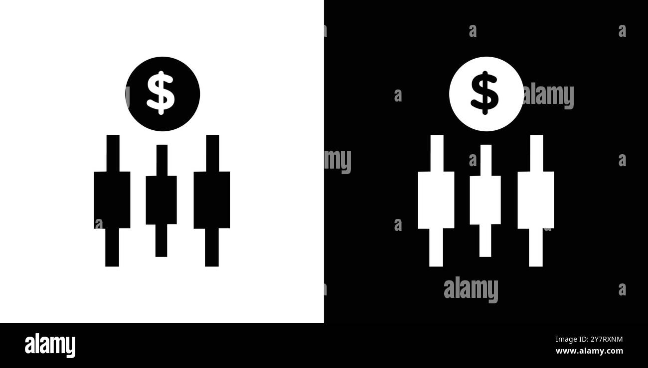 Forex stock market icon vector line logo mark or symbol set collection ...