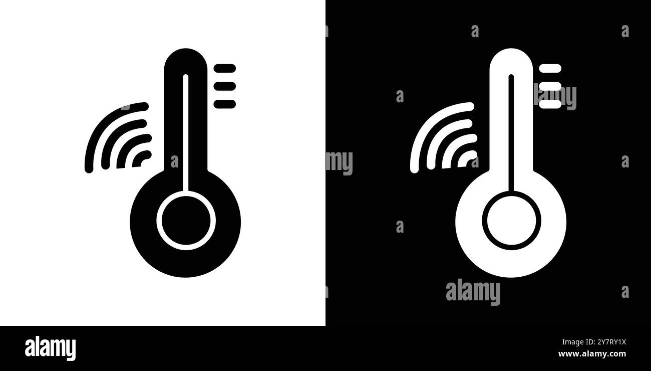 smart temperature icon vector line logo mark or symbol set collection ...