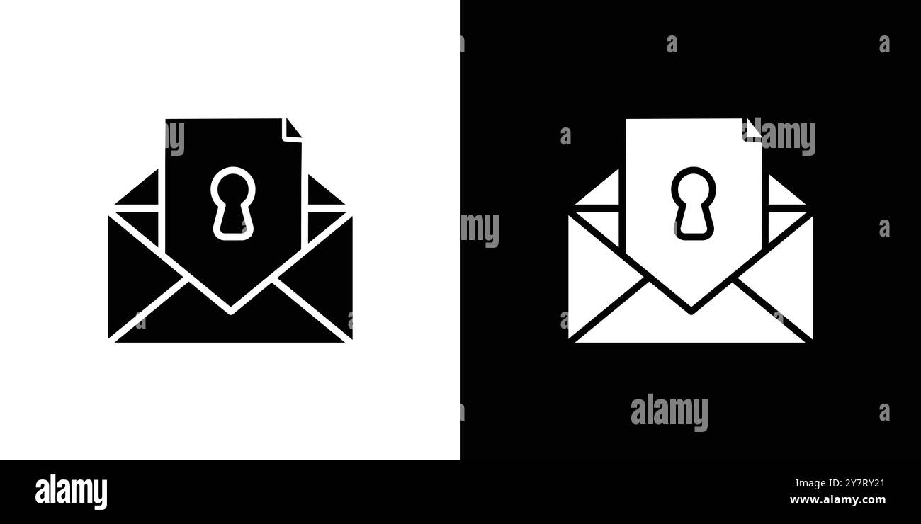 Email Security Key Icon Vector Line Logo Mark Or Symbol Set Collection Outline Style Stock