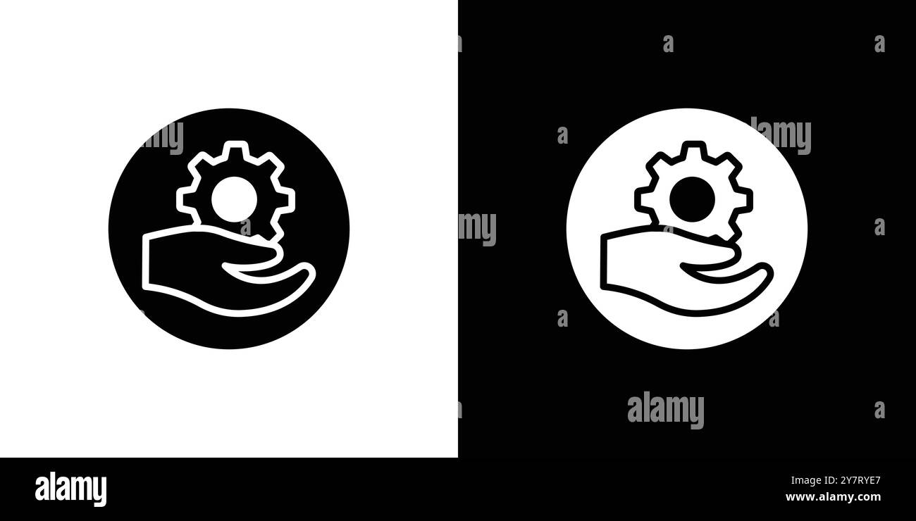 engineering service icon vector line logo mark or symbol set collection ...