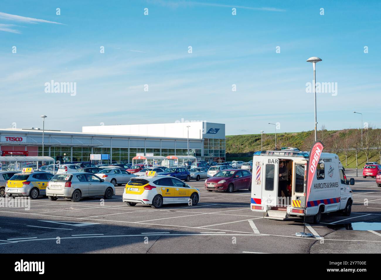 Tesco Superstore car park or parking lot at the Deerpark Shopping ...