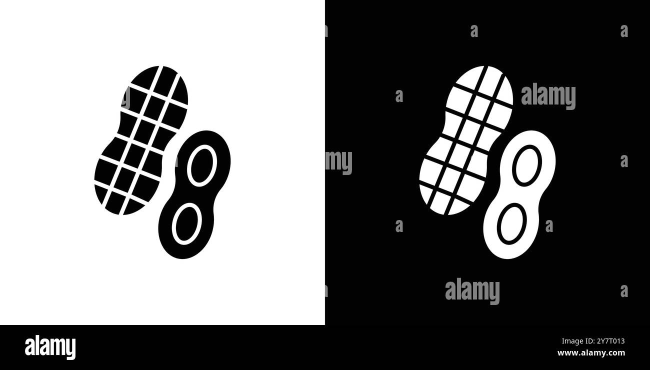 Peanut icon vector line logo mark or symbol set collection outline ...