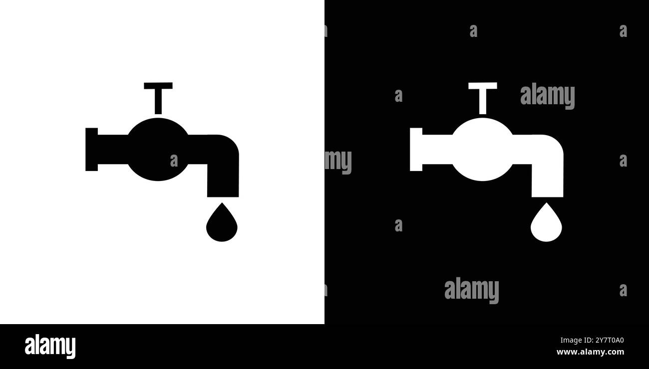 Water tap icon vector line logo mark or symbol set collection outline ...