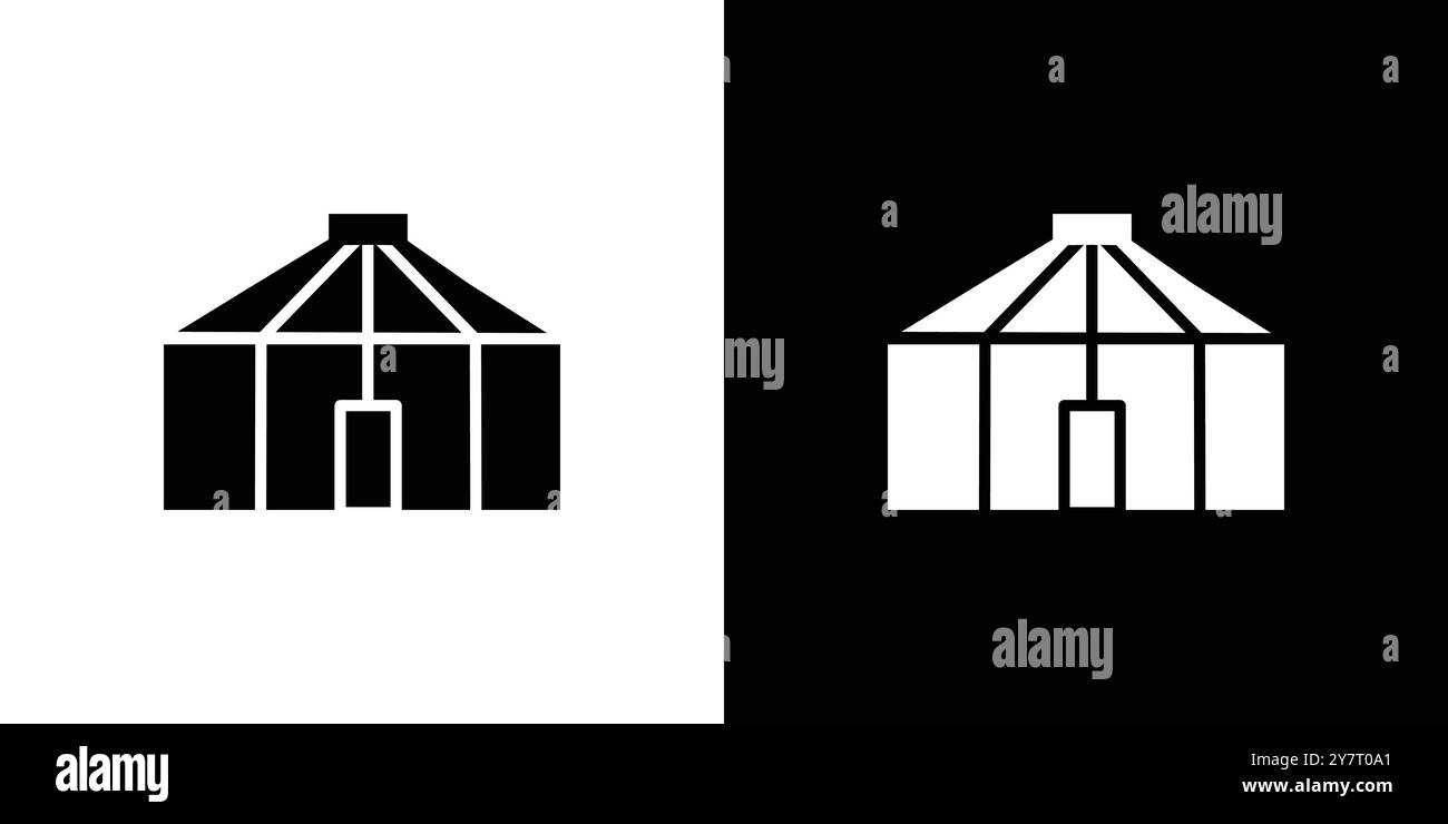 Yurt Icon vector line logo mark or symbol set collection outline style ...