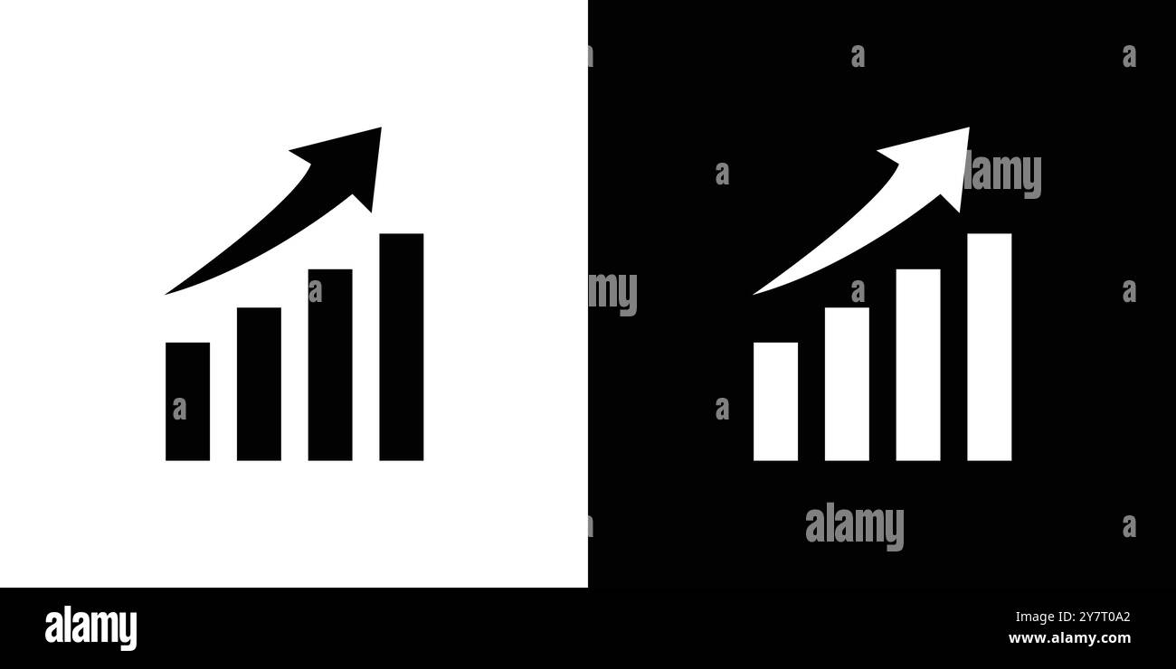 growth arrow bars icon vector line logo mark or symbol set collection ...